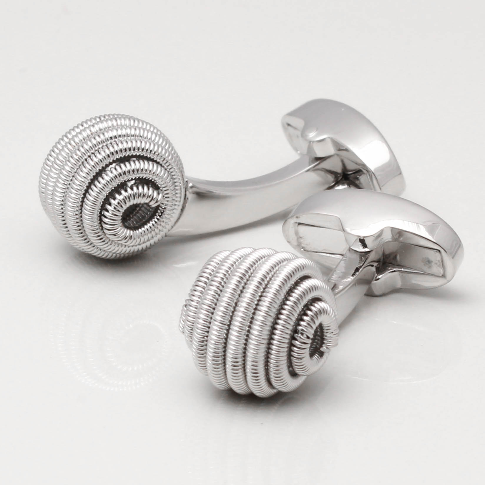 Silver Spiral Ball Cufflinks by Badger & Brown. The Cufflink ...