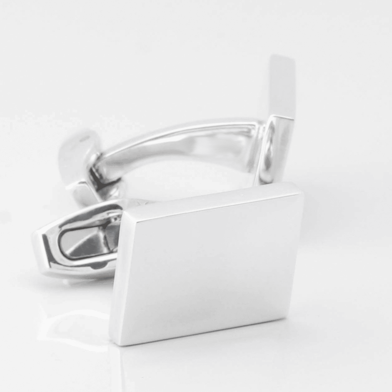 Sterling Silver Plated Rectangle Cufflinks by Badger & Brown