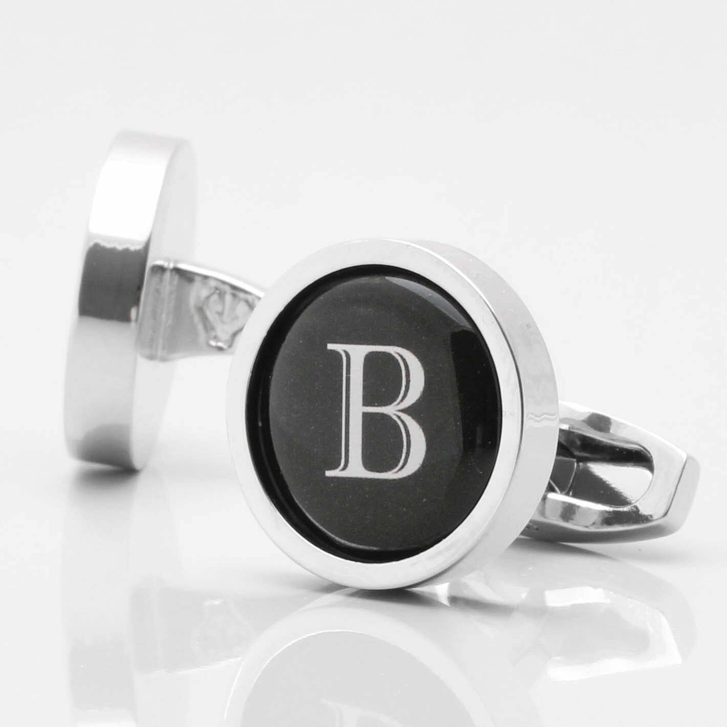Black circular letter cufflinks by Badger & Brown. The Cufflink ...