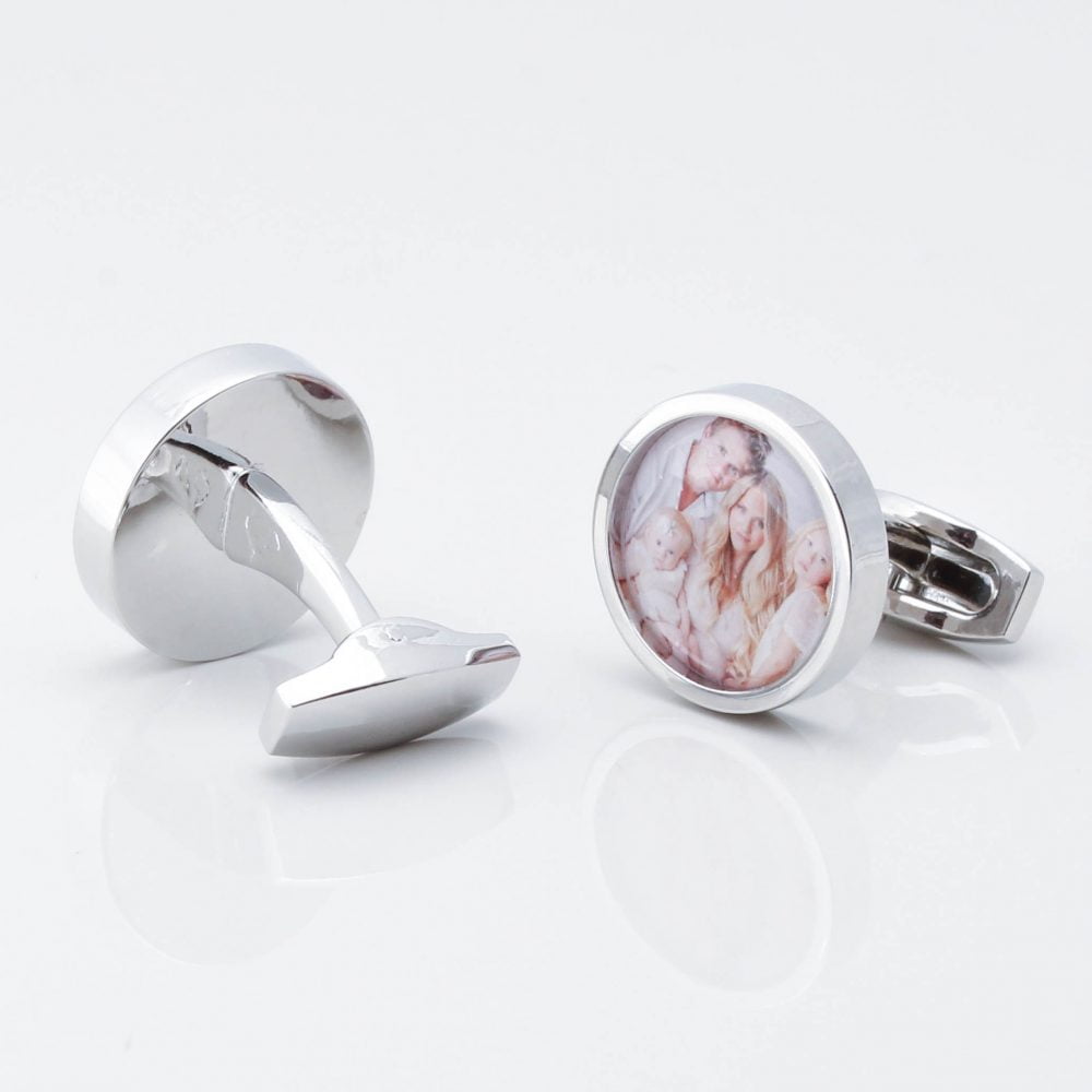 Circular Personalised Photo Cufflinks by Badger & Brown. Free ...