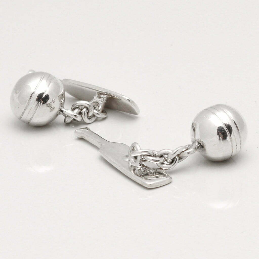 Sterling Silver Cricket Bat & Ball Cufflinks by Badger & BrownBadger ...