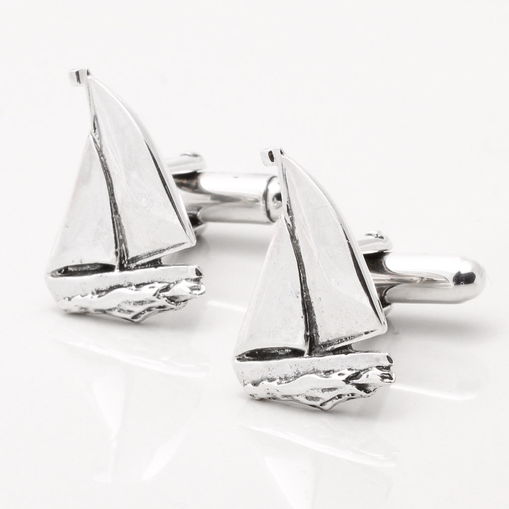 Sterling Silver Sailing Boat Cufflinks by Badger & Brown. The Cufflink ...