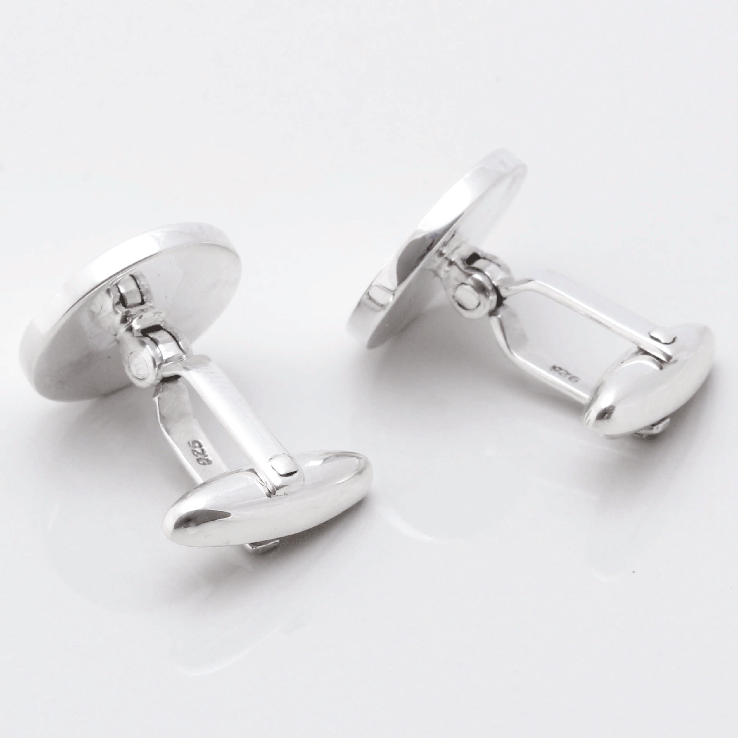 Sterling Silver Circle Logo Engraved Cufflinks by Badger & BrownBadger ...