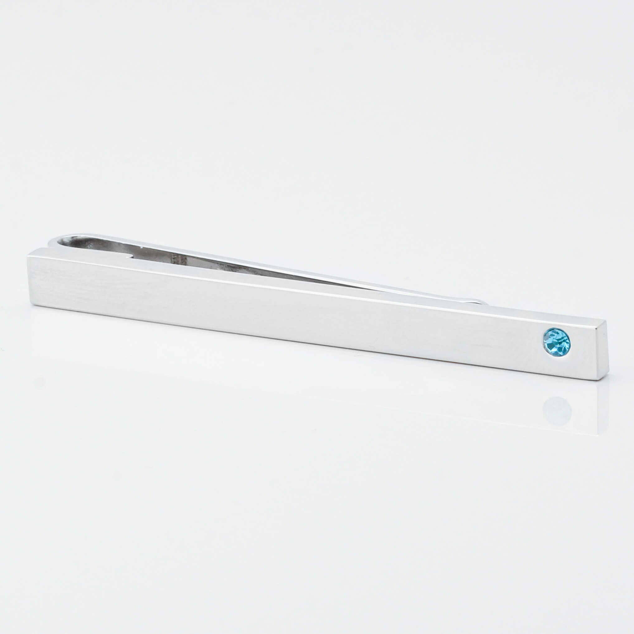 Aquamarine Crystal Tie Slide by Badger & Brown. Tie Slide Specialists