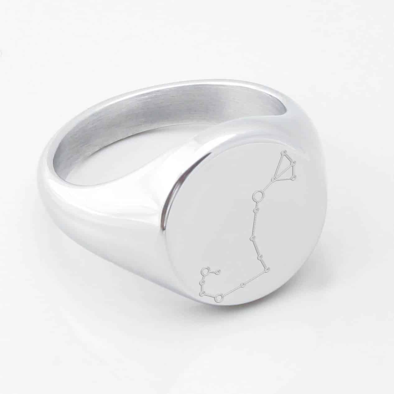 Scorpio Constellation Engraved Signet Ring By Badger & Brown