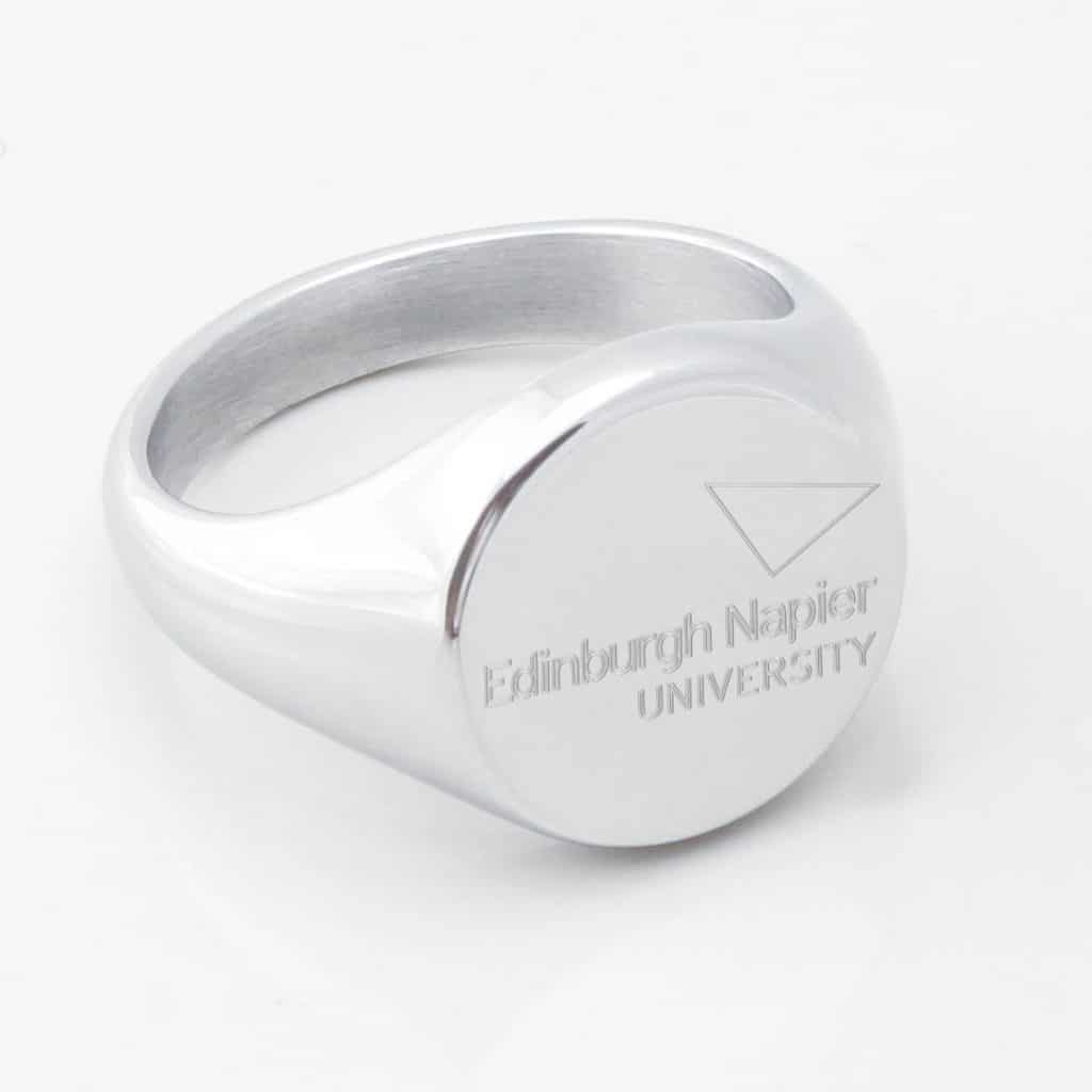 Edinburgh Napier University Engraved Signet Ring By Badger & Brown