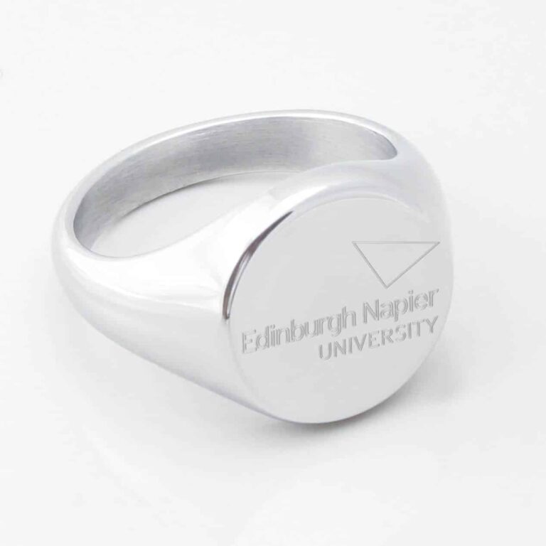 Edinburgh Napier University Engraved Signet Ring By Badger & Brown