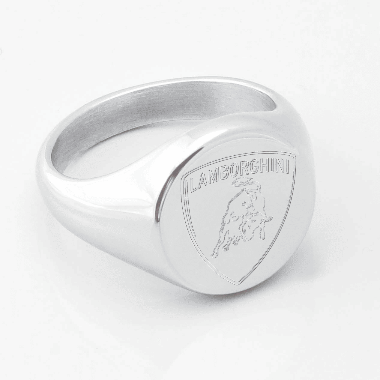 Lamborghini Car Engraved Signet Ring By Badger & Brown