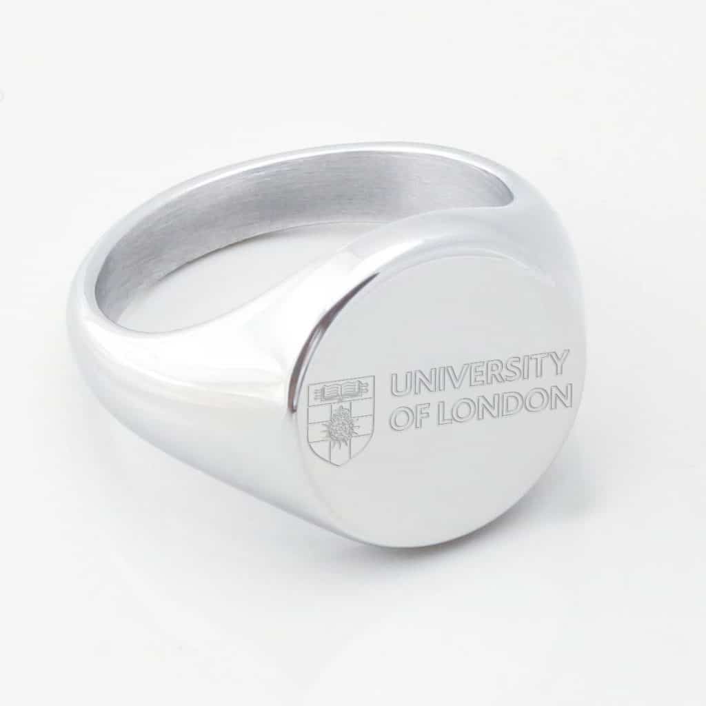 University of London Engraved Signet Ring By Badger & Brown