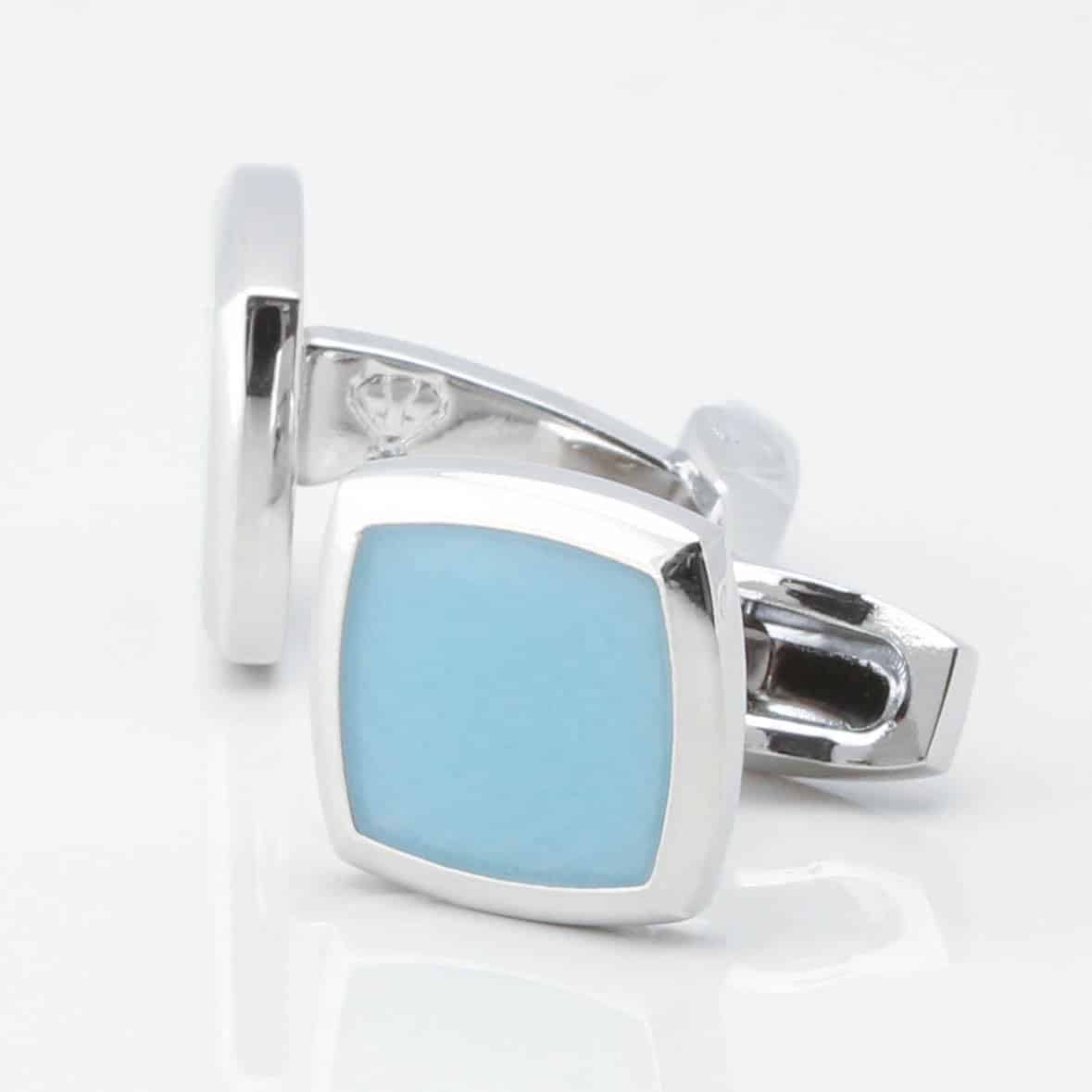 Tropical Blue Enamel Cufflinks by Badger & Brown.